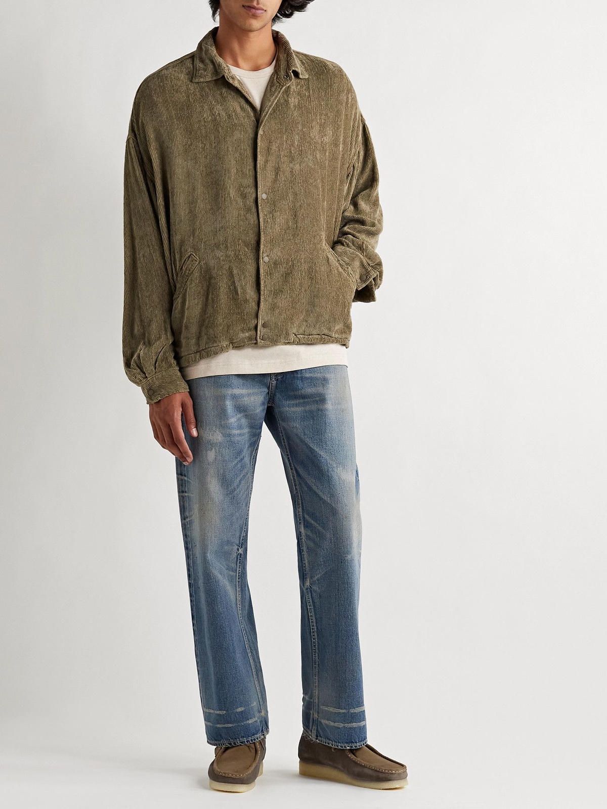 Clarks Originals - Wallabee Leather-Trimmed Two-Tone Suede Desert Boots ...