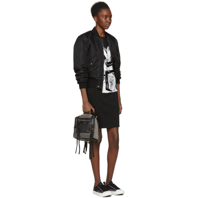 McQ Alexander McQueen Black Glitch Bunny Slouch T-Shirt Dress McQ ...