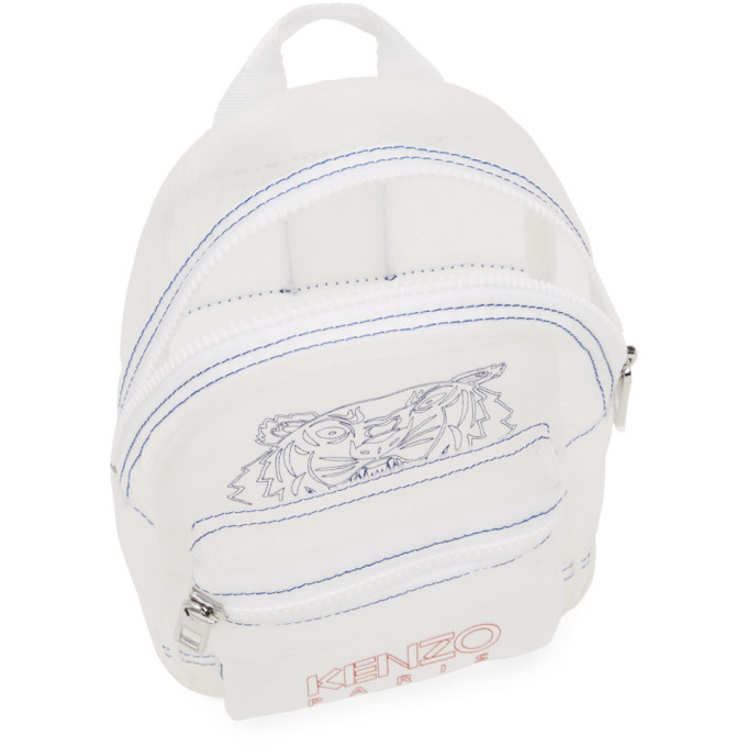 Kenzo White Mini Ripstop Kampus Backpack Kenzo