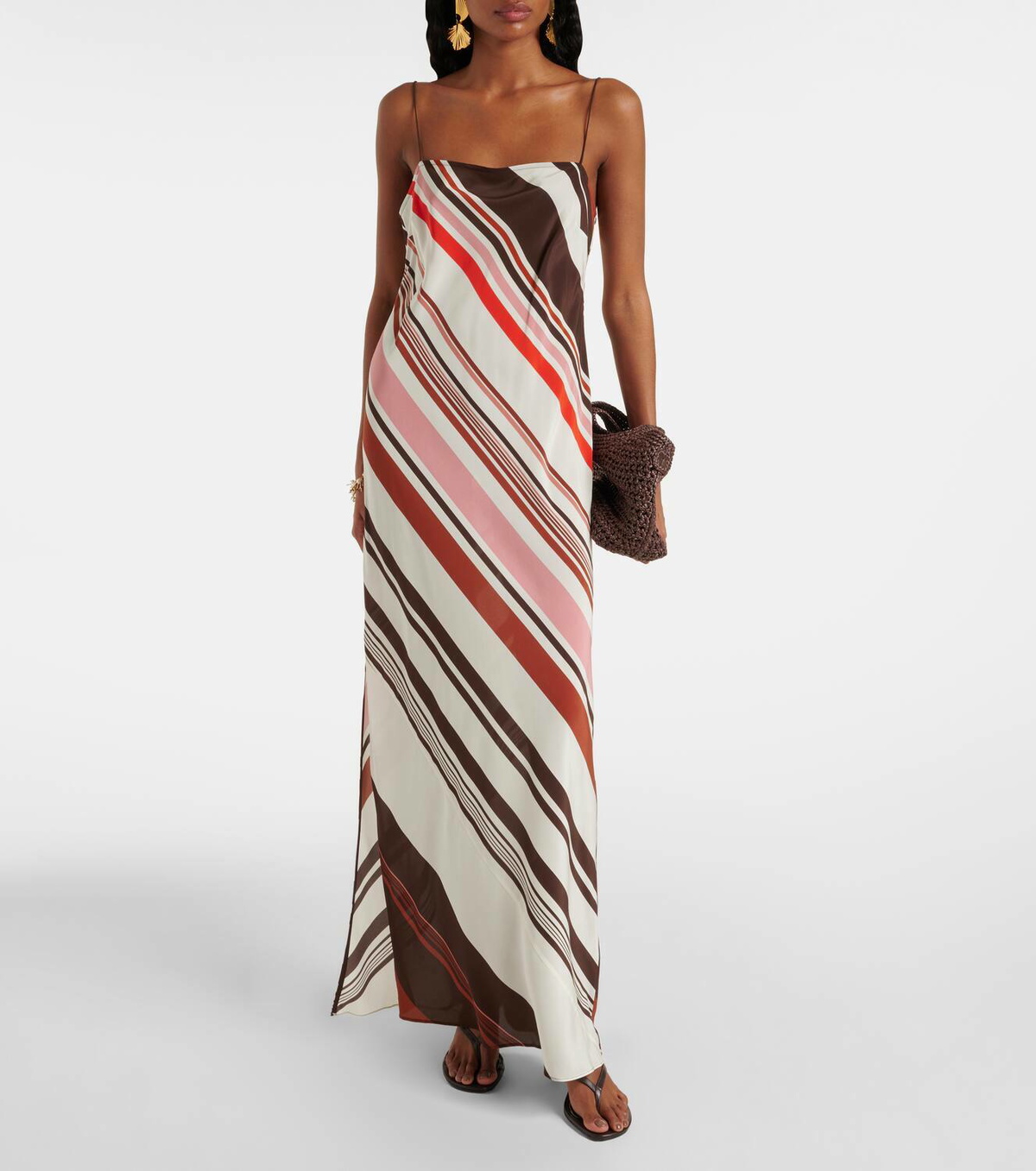 SIR Thistle striped silk satin maxi dress SIR.