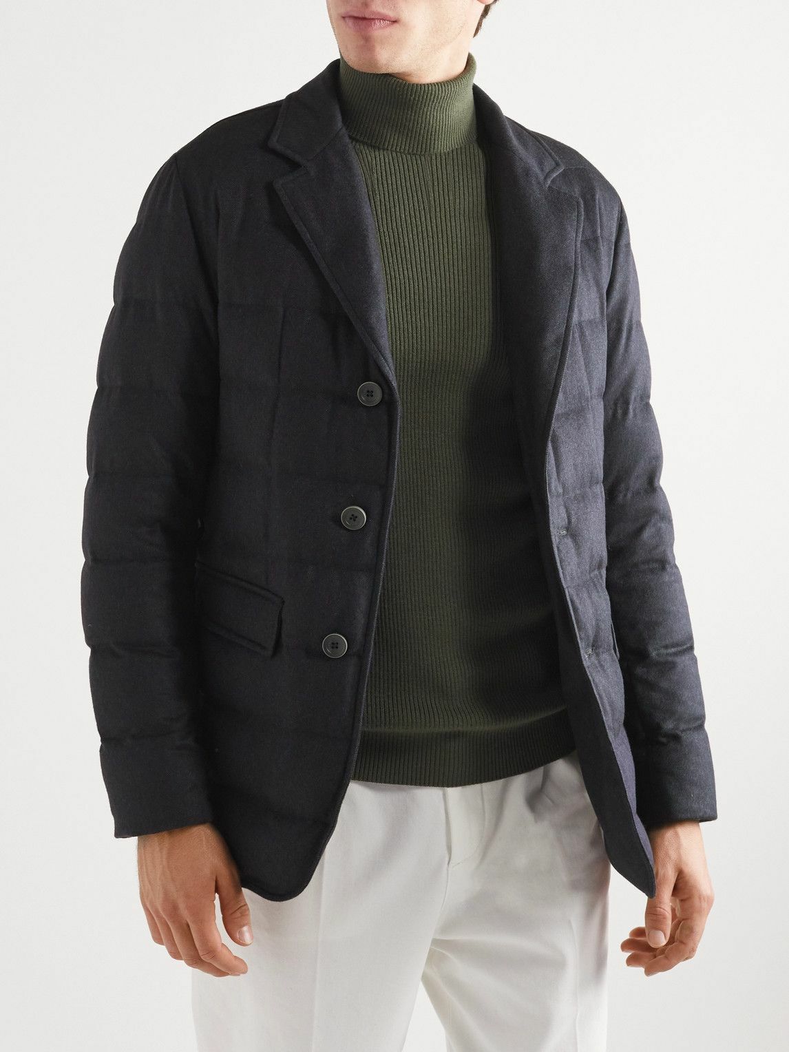 Herno - Quilted Silk and Cashmere-Blend Down Jacket with Detachable ...