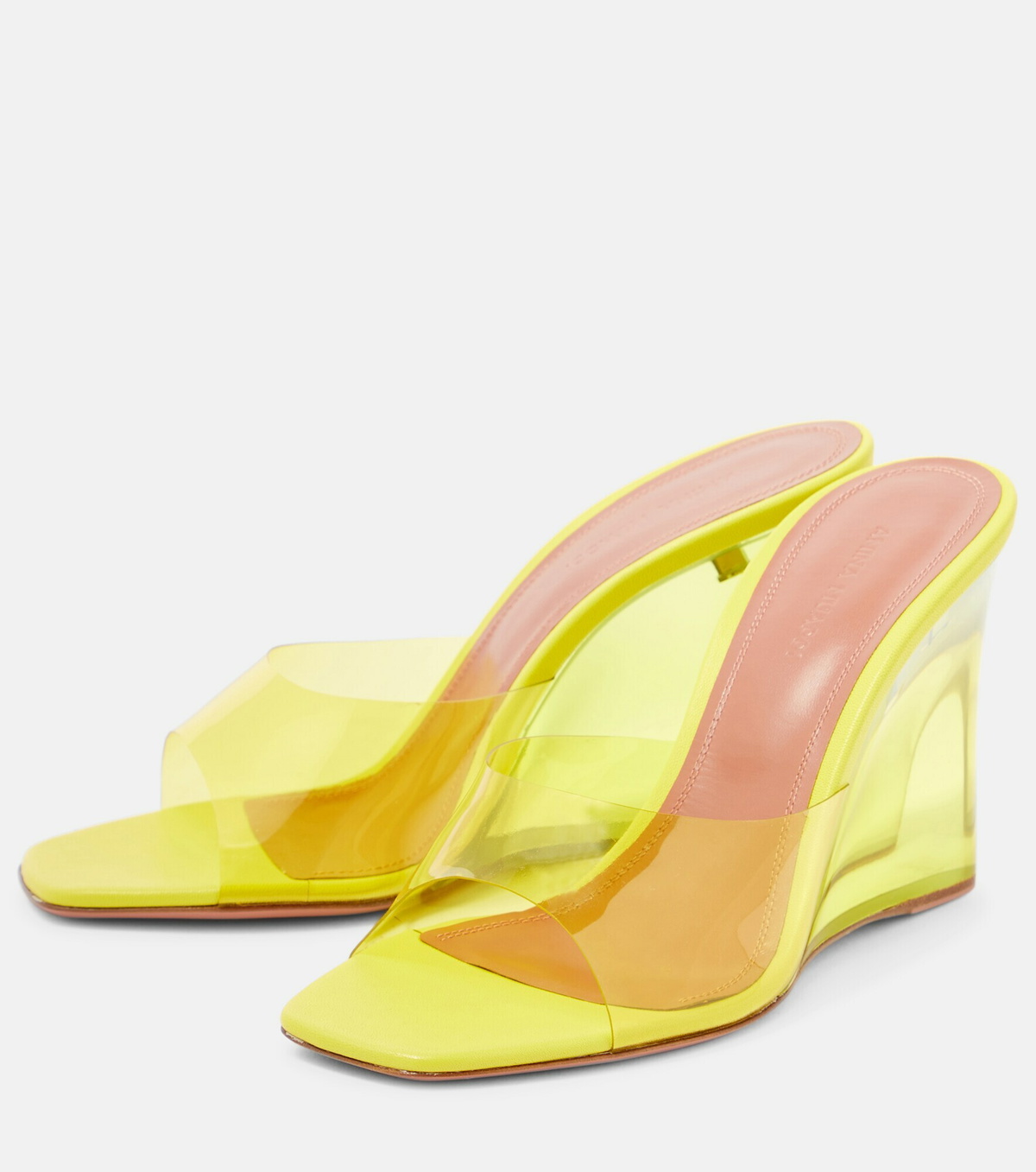 Amina Muaddi - Lupita PVC wedge mules Amina Muaddi