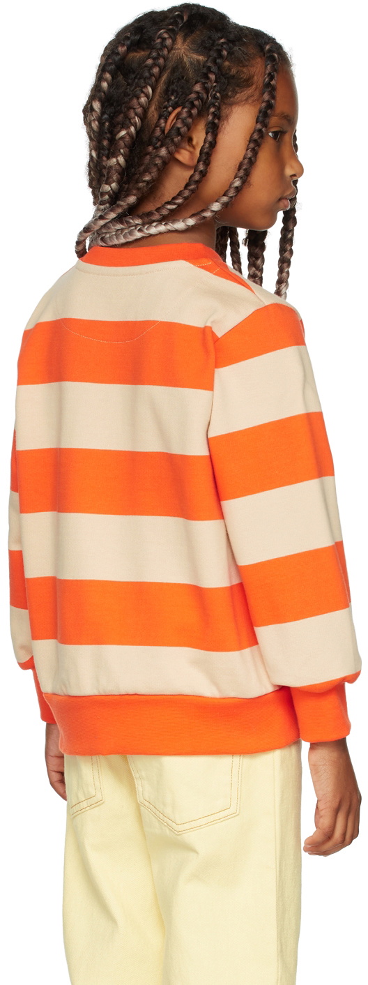 TINYCOTTONS Kids Beige & Orange Big Stripes Sweatshirt TINYCOTTONS
