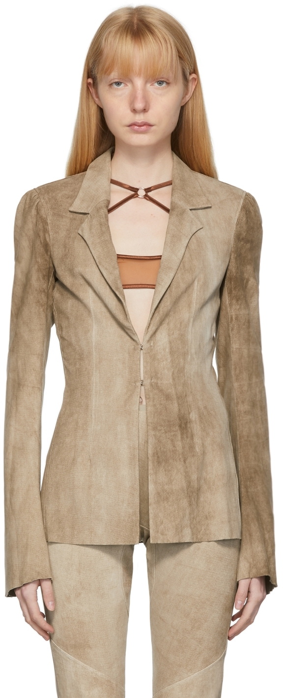 KNWLS Beige Suede DRD Jacket KNWLS