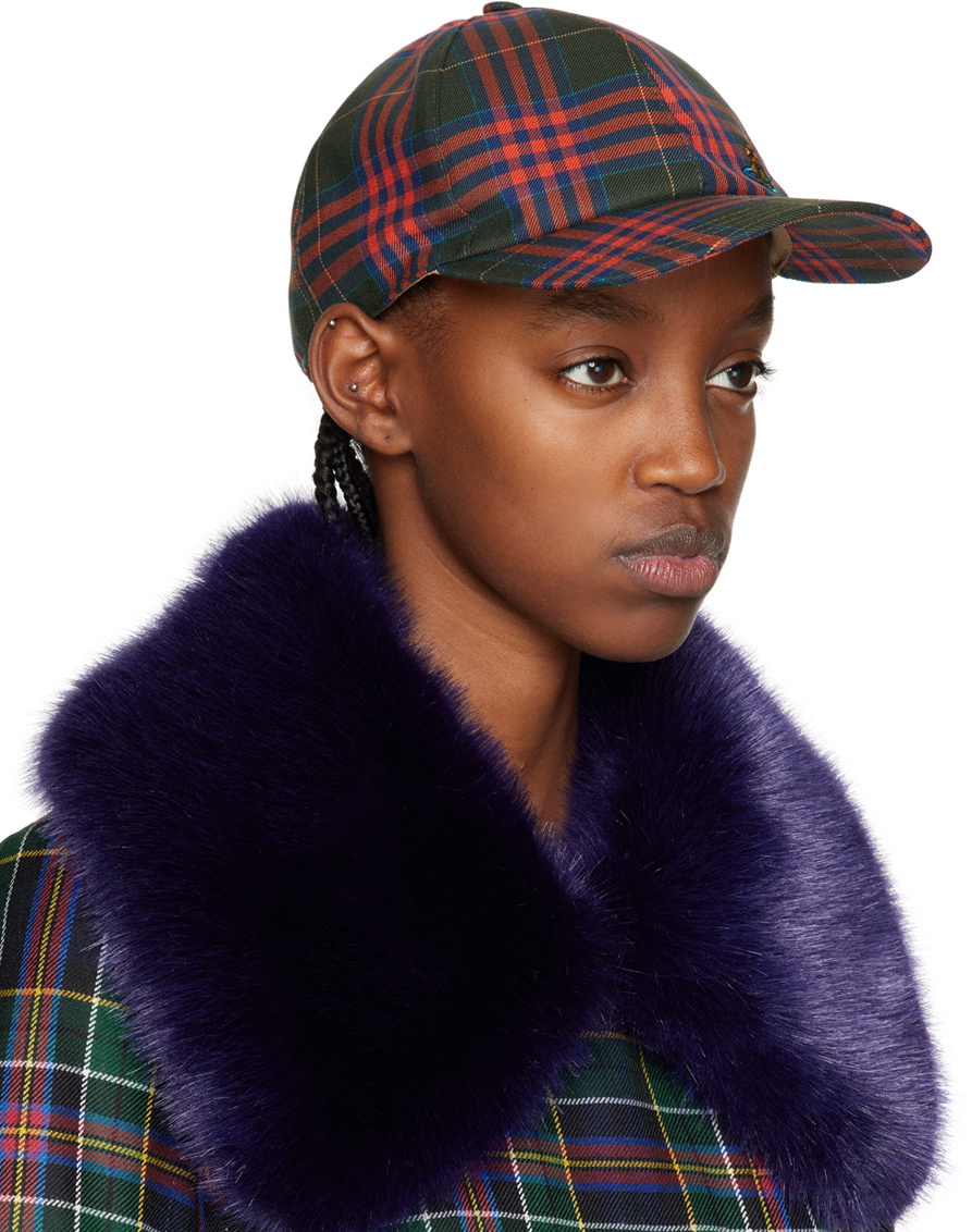 Vivienne Westwood Green & Orange Check Cap Vivienne Westwood