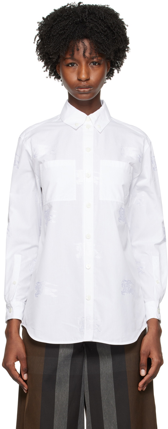 Burberry White Patterned Shirt Burberry