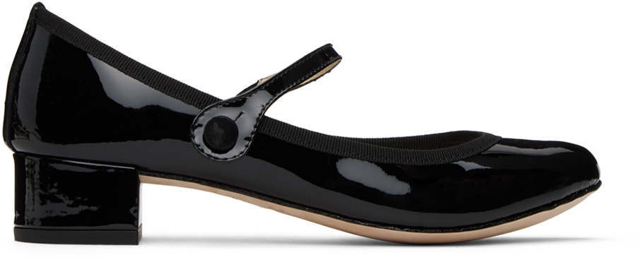 Repetto Black Rose Mary Jane Heels Repetto