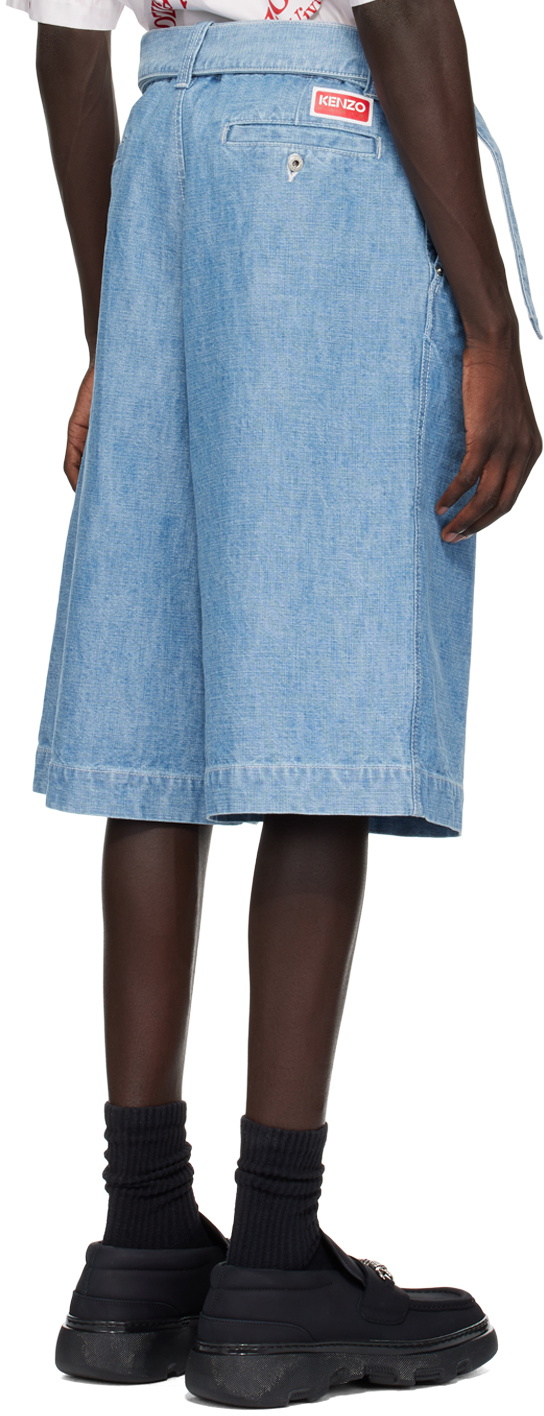 Kenzo Blue Kenzo Paris Wide Denim Shorts Kenzo
