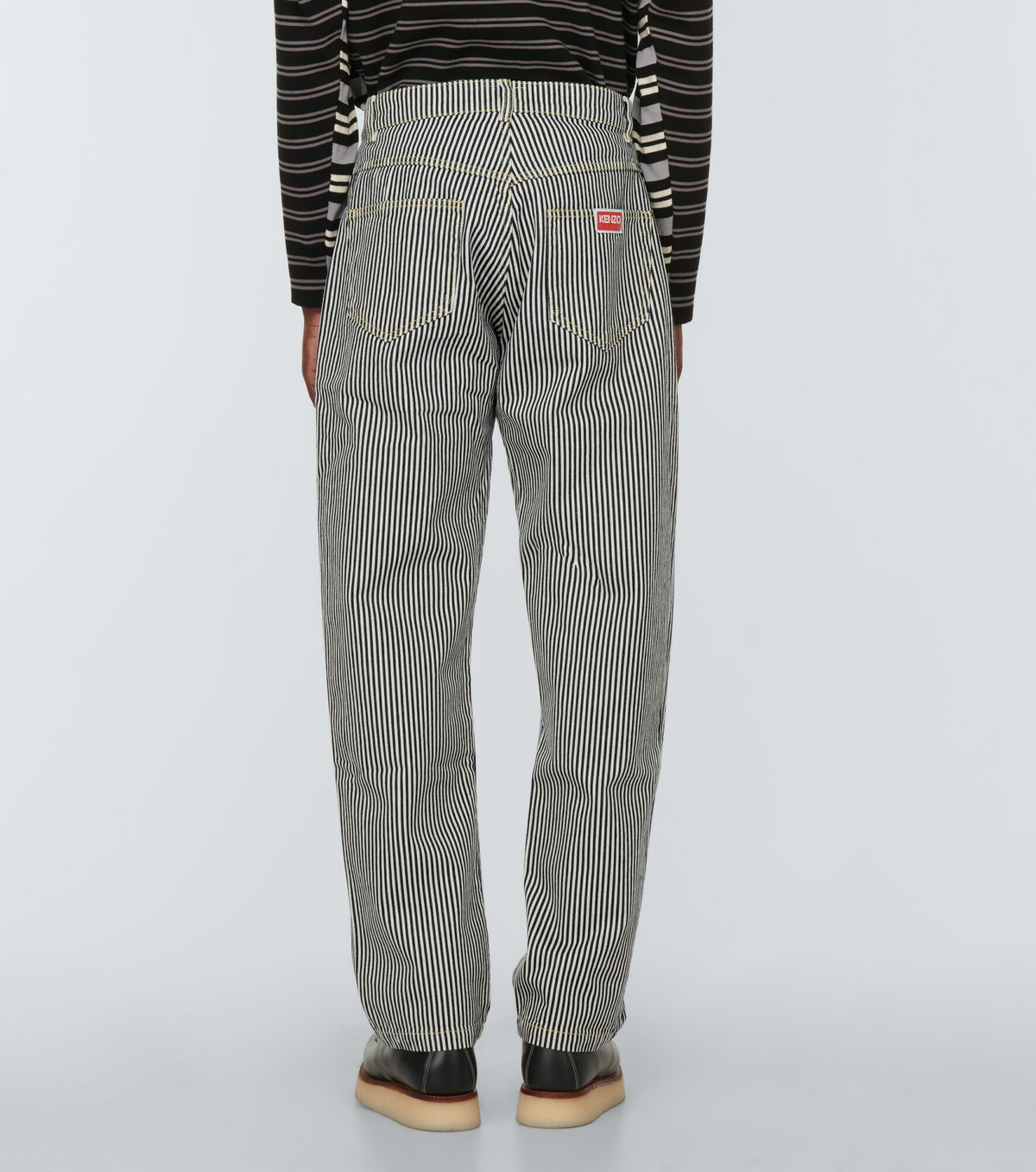 Kenzo - Striped mid-rise wide-leg jeans Kenzo