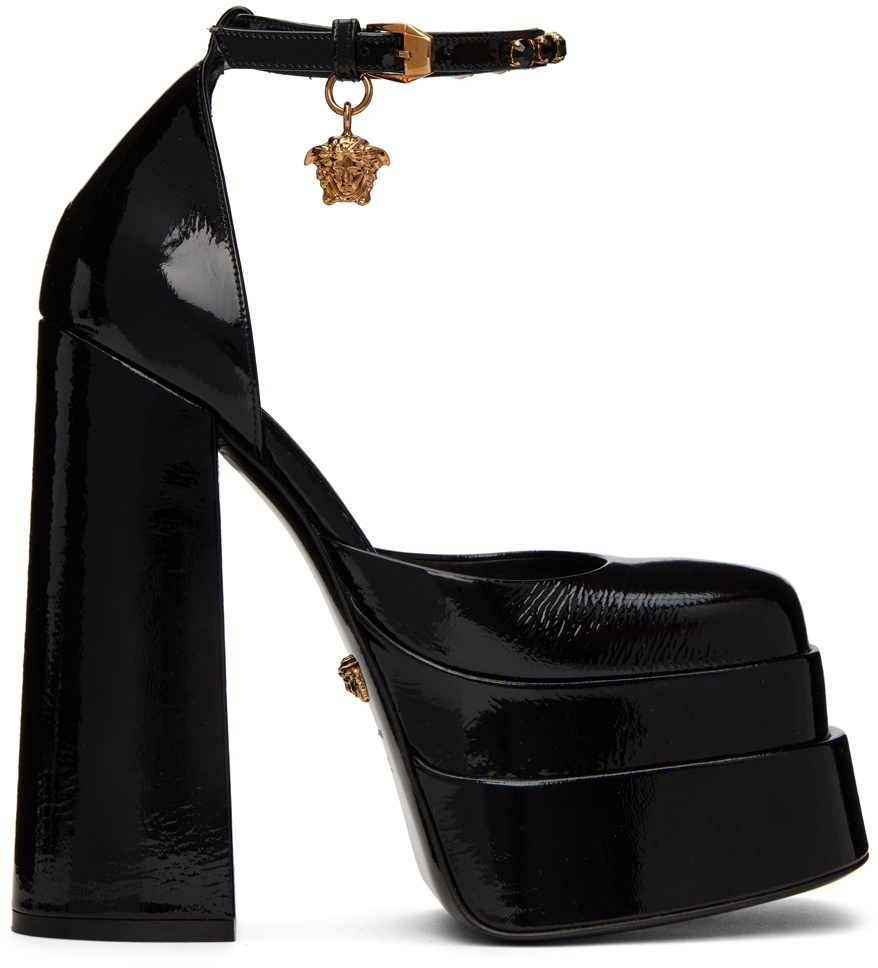 Versace Black Aevitas Platform Heels Versace
