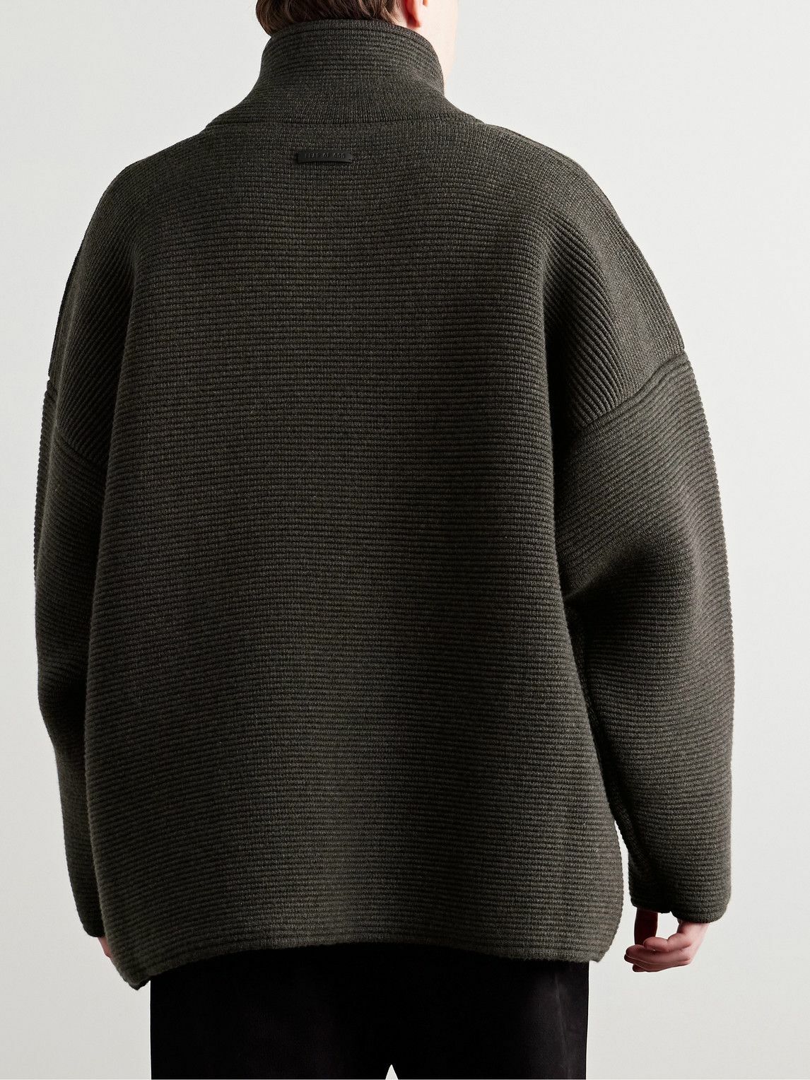 Fear of God - Oversized Ribbed Virgin Wool Zip-Up Cardigan - Brown Fear ...