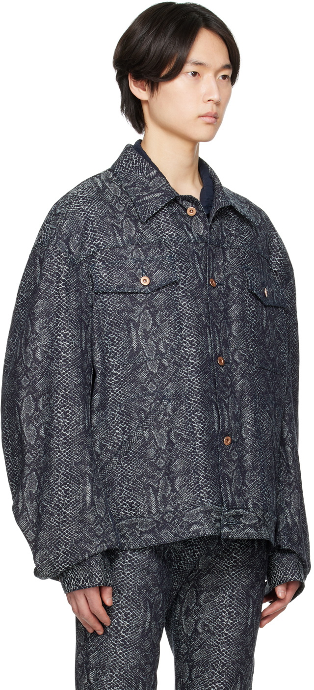 KOZABURO Black Snake Denim Jacket Kozaburo