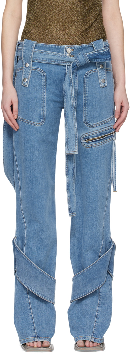Blumarine Blue Layered Jeans Blumarine