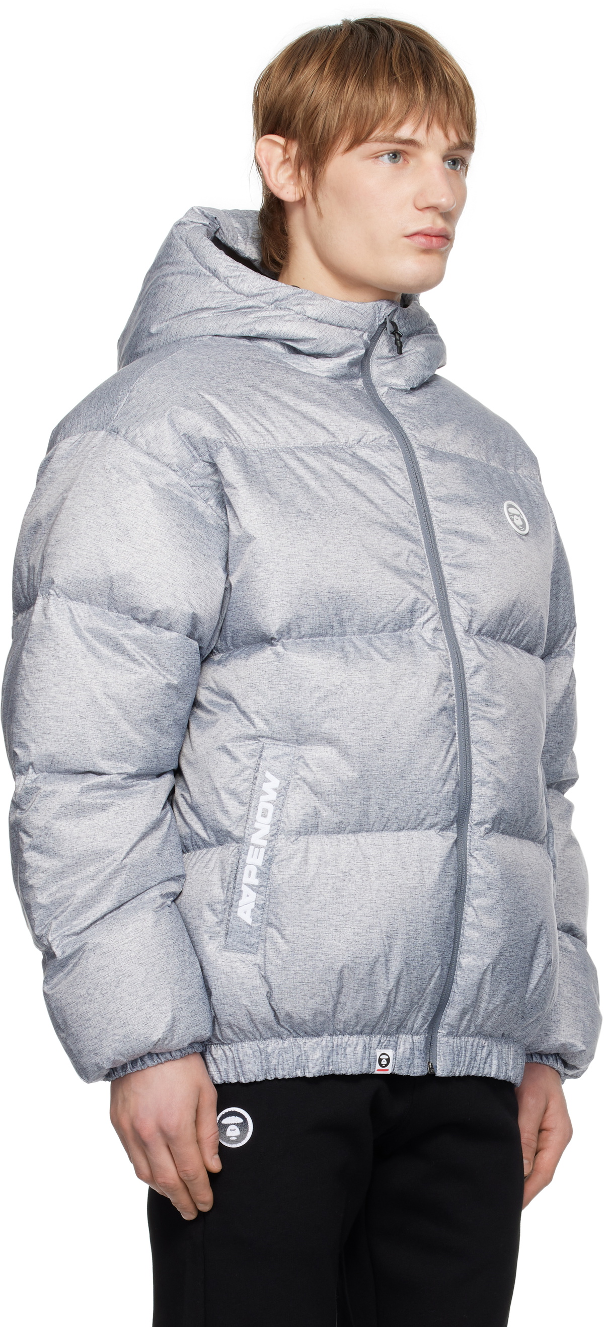 AAPE by A Bathing Ape Gray 'AAPE NOW' Down Jacket AAPE by A Bathing Ape