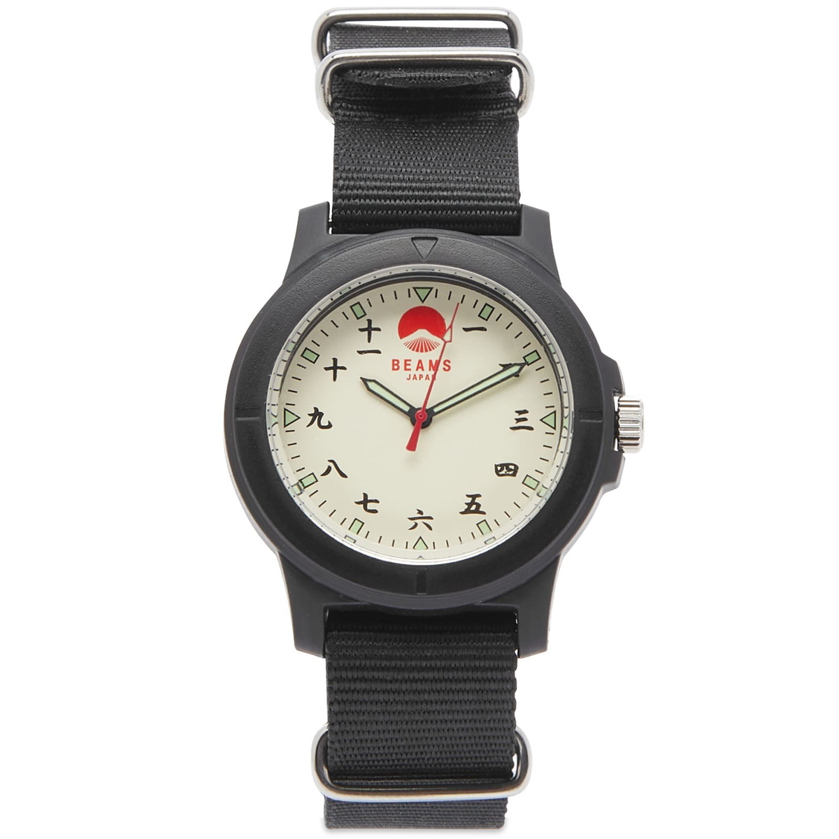 BEAMS JAPAN Kanji Number Wrist Watch in Black BEAMS JAPAN