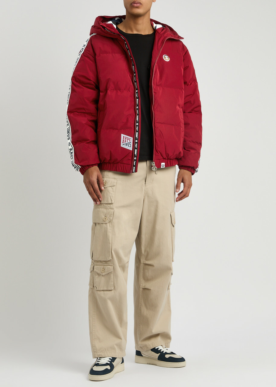 Aape Hooded Quilted Shell Jacket Maroon AAPE by A Bathing Ape