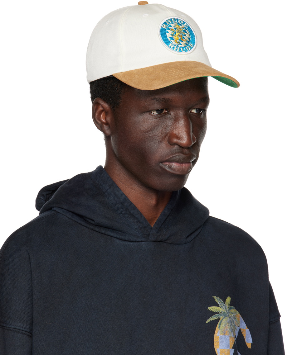 Rhude Off-White & Tan Embroidered Cap Rhude
