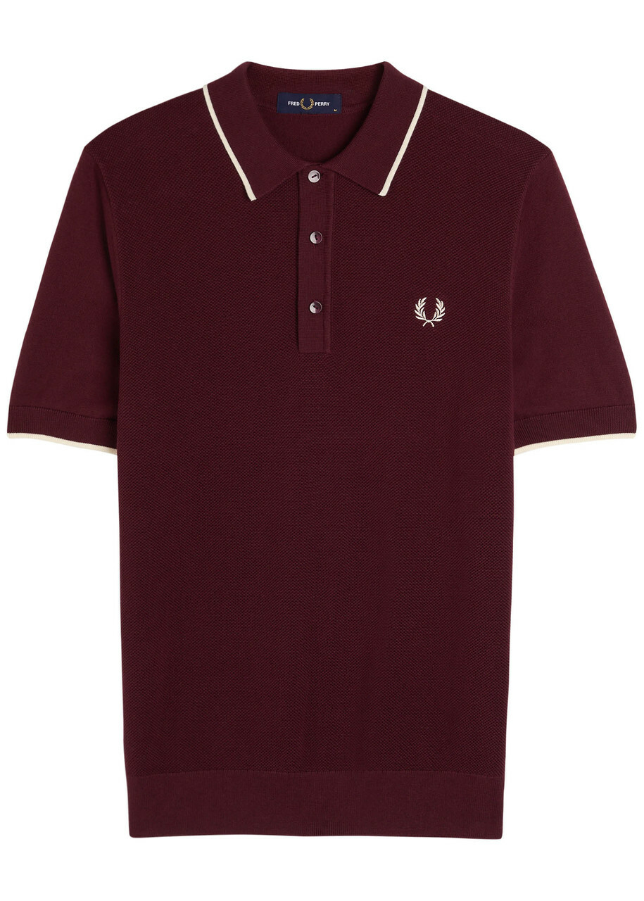 Fred Perry Logo-embroidered Piqué Cotton Polo Shirt Maroon Fred Perry