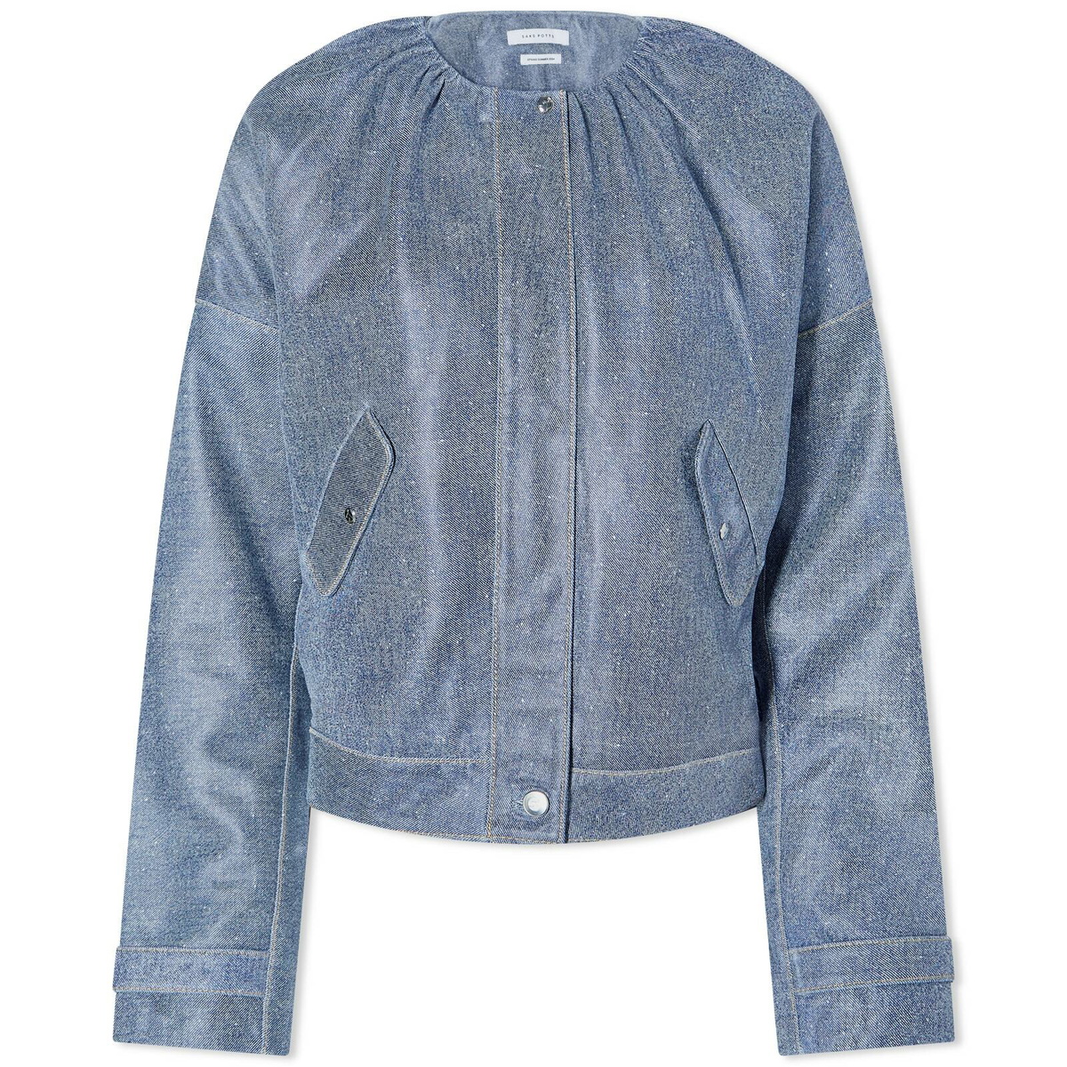 Saks Potts Women's Margeta Leather Jacket in Denim Blue Saks Potts