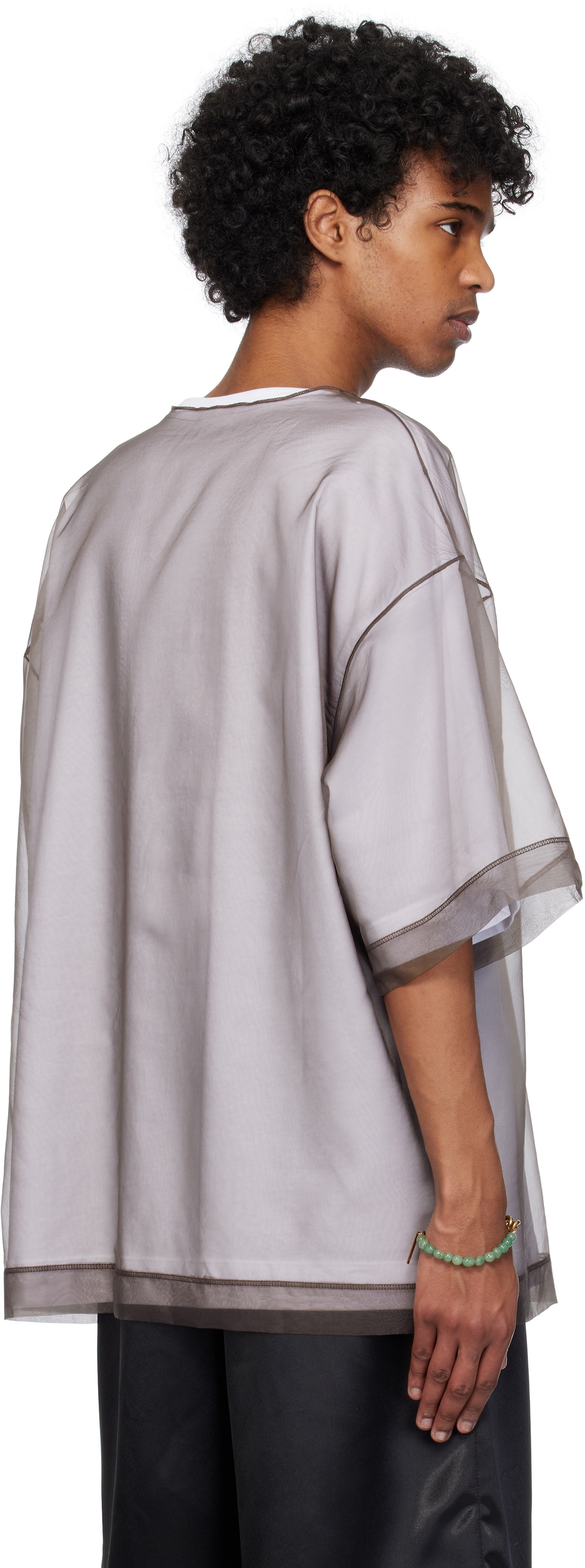 Dries Van Noten White Sheer Overlay T-shirt Dries Van Noten