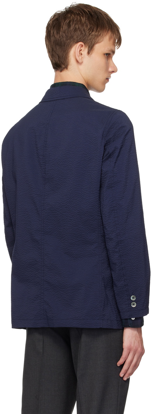 BEAMS PLUS Navy Three-Button Shirt Blazer Beams Plus