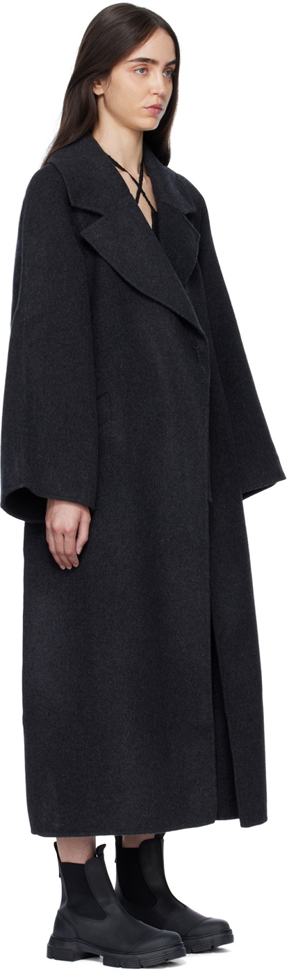 GANNI Gray Belted Coat GANNI