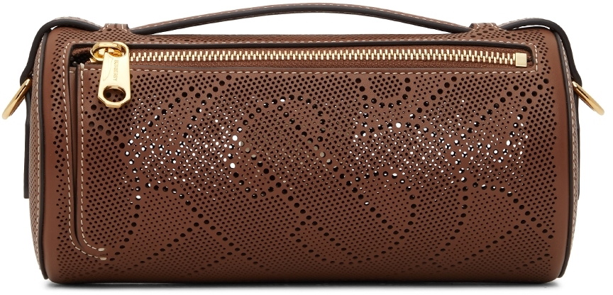 Burberry Brown Perforated Barrel Pouch Burberry