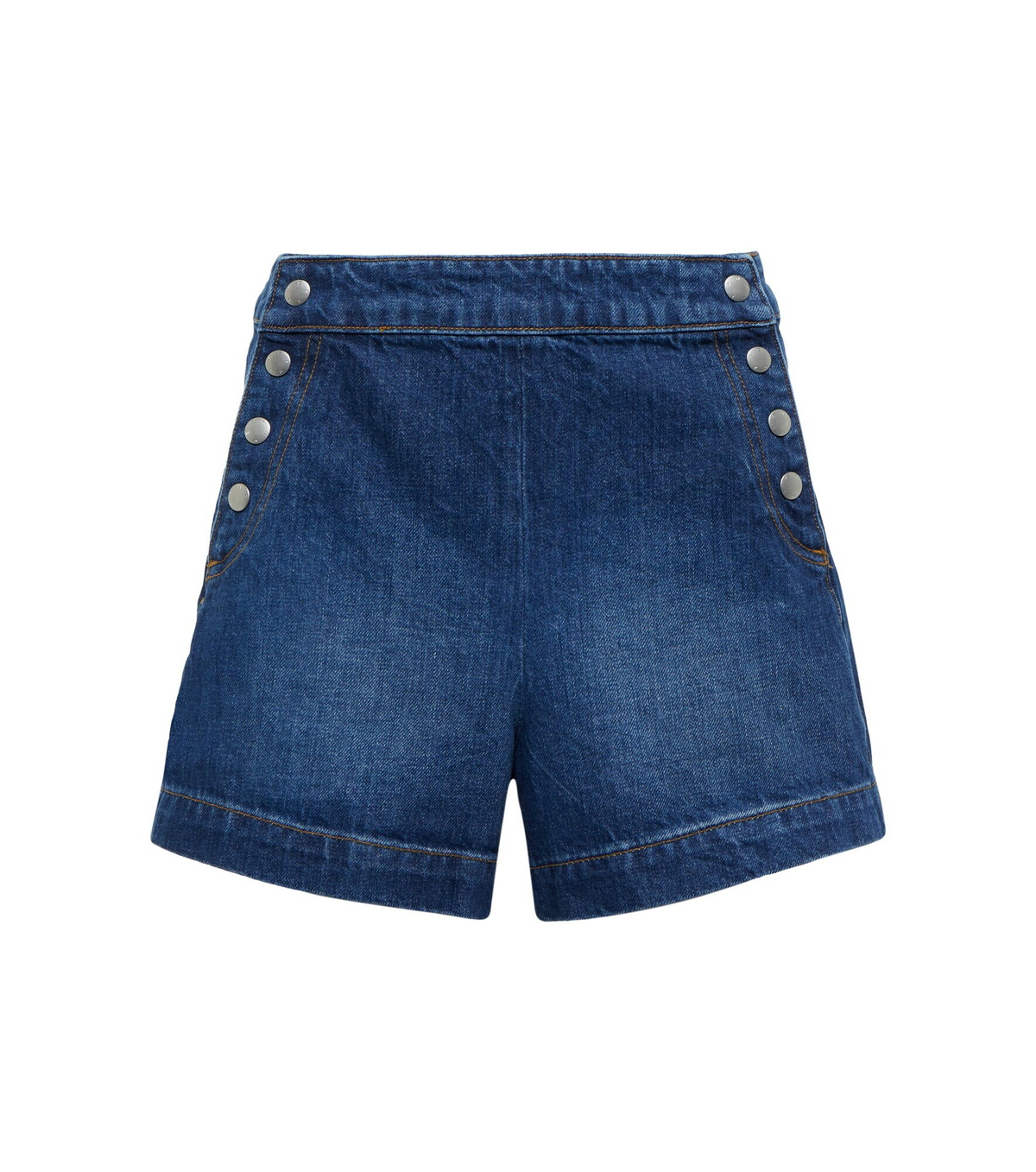 Frame - Sailor Snap high-rise denim shorts Frame Denim