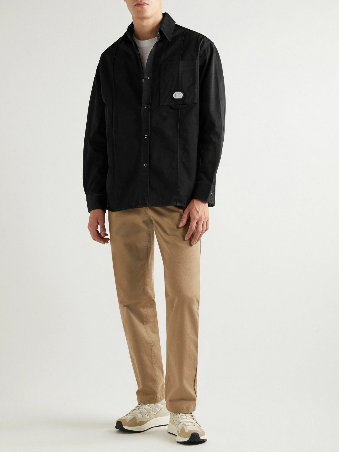 HAYDENSHAPES - Concave Logo-Embellished Cotton-Twill Shirt - Black ...