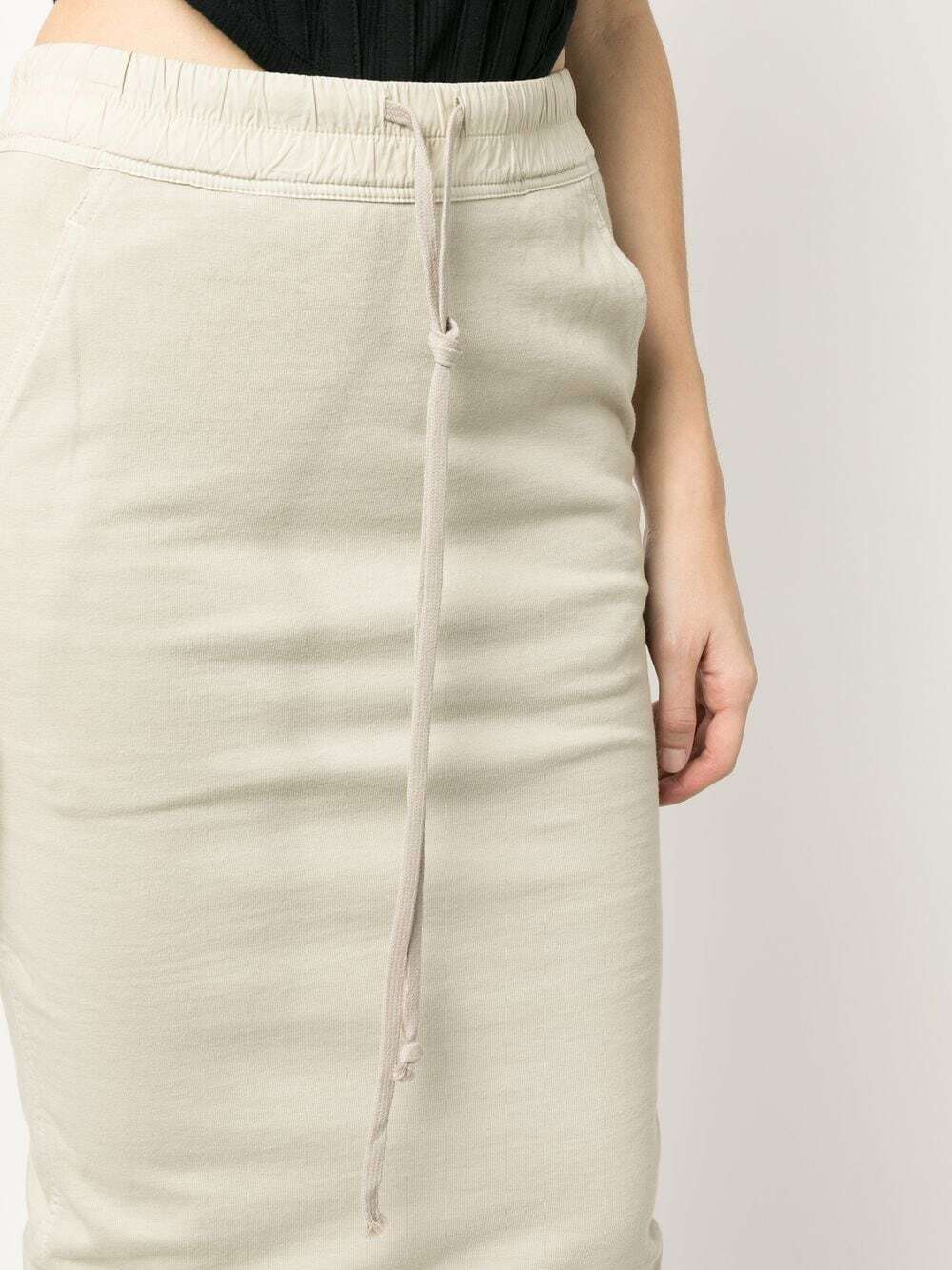 RICK OWENS DRKSHDW - Drawstring Long Cotton Skirt Rick Owens Drkshdw