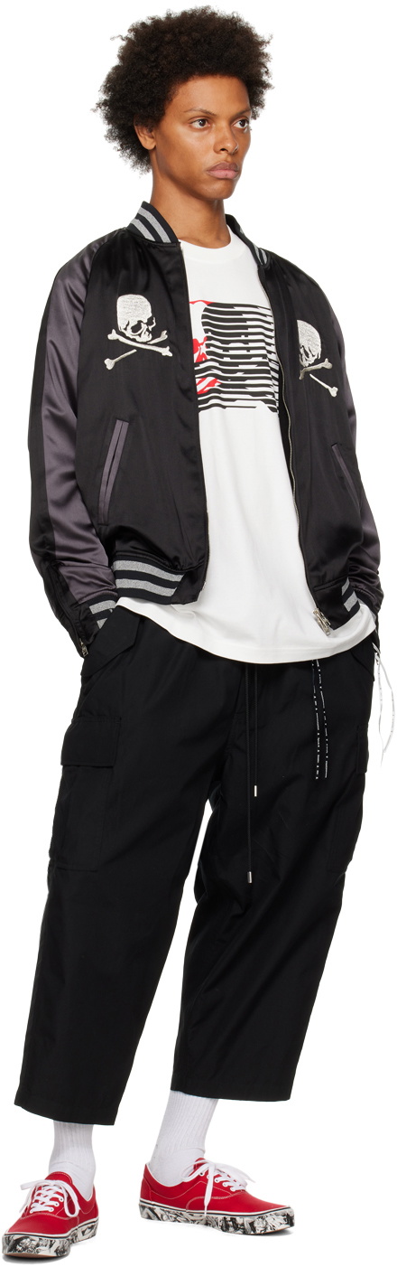 mastermind JAPAN Black Embroidered Cargo Pants mastermind JAPAN