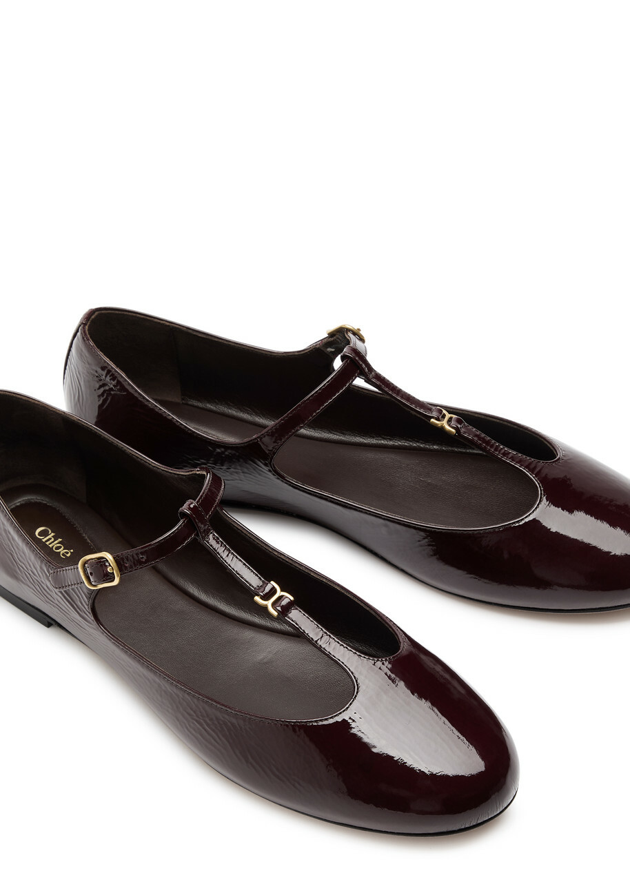 Chloe Marcie Patent Leather Ballet Flats Plum Chloe