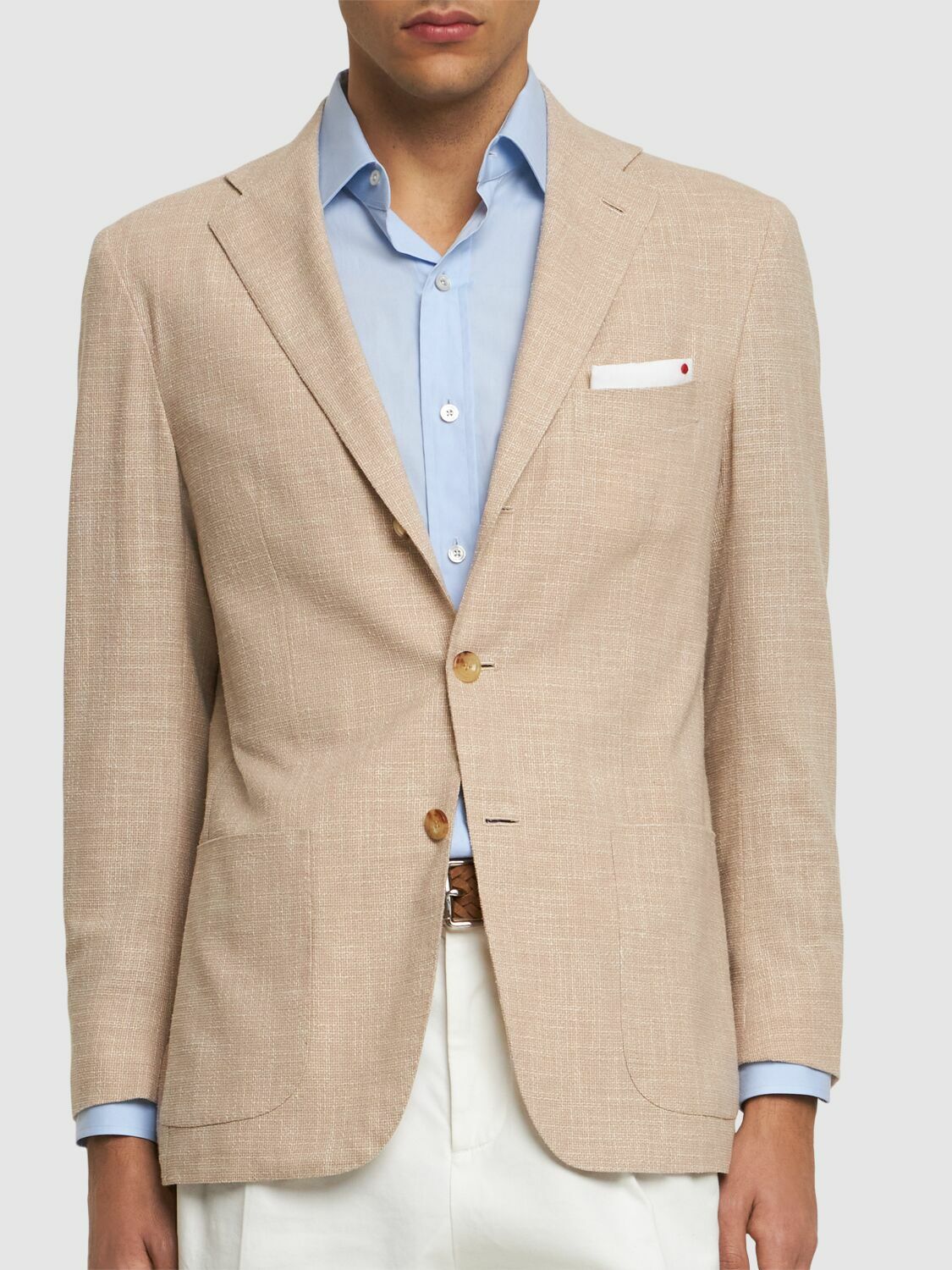KITON Wool Blend Single Breasted Blazer Kiton