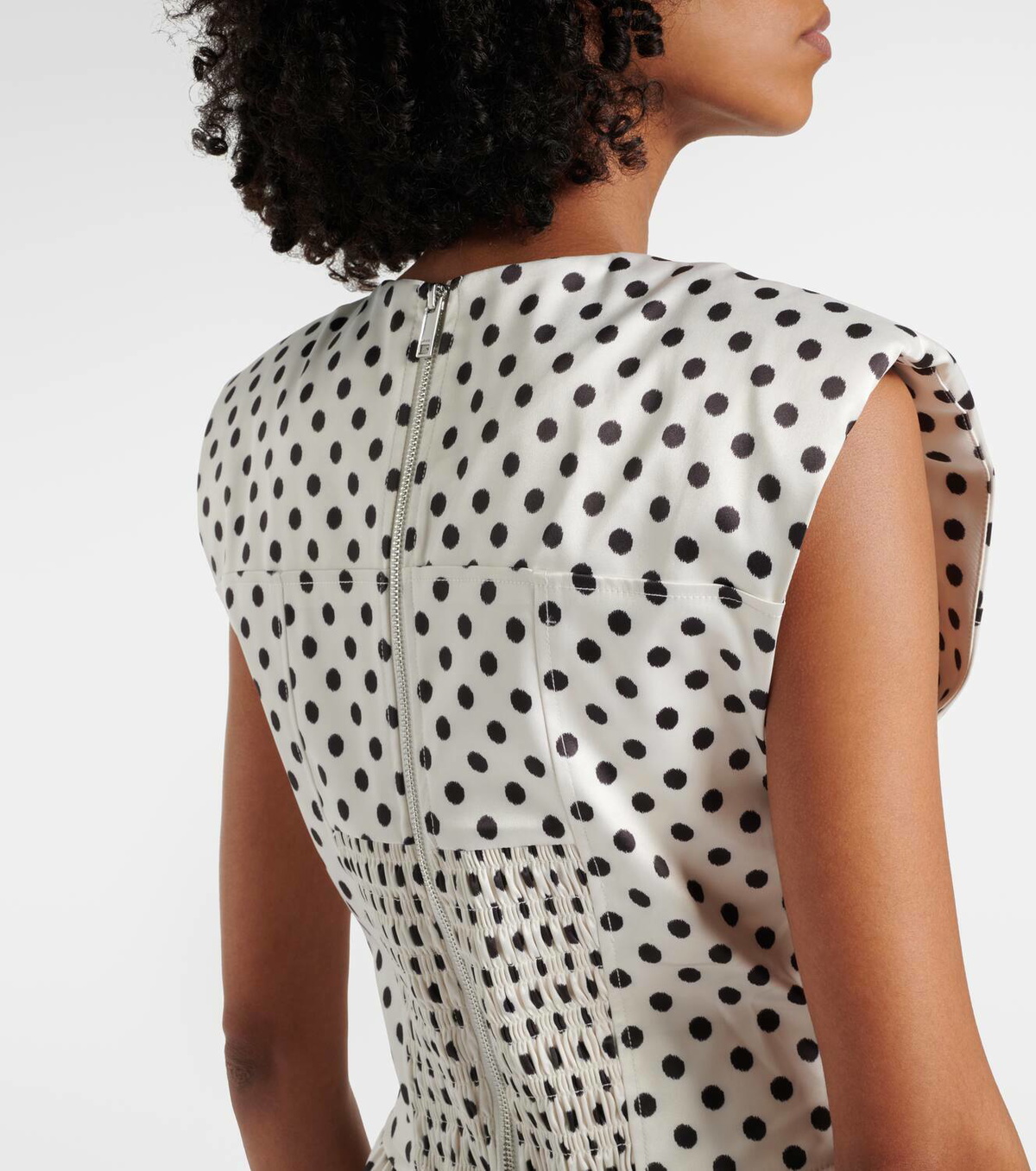 Ganni Polka-dot satin corset dress GANNI
