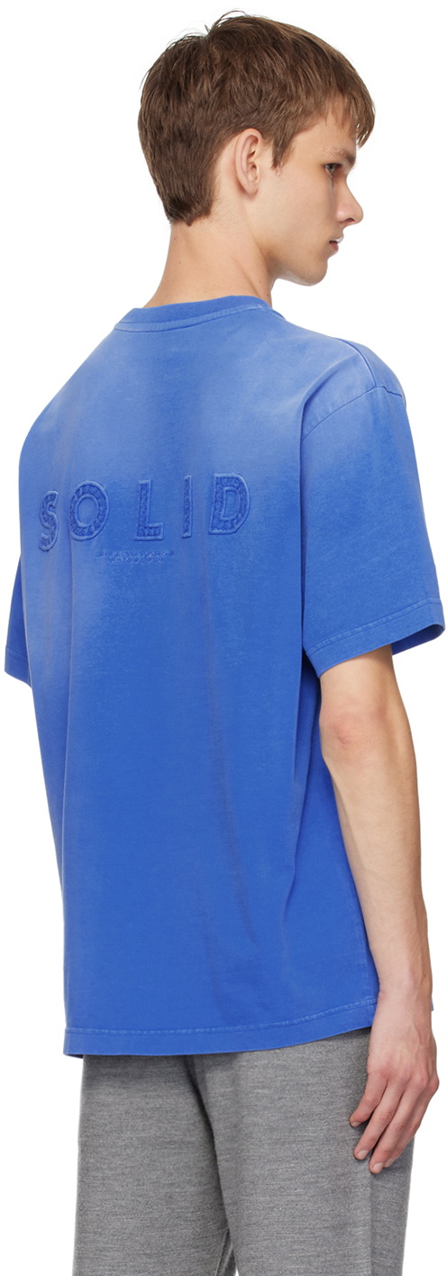 Solid Homme Blue Dyeing Back Logo T-shirt Solid Homme