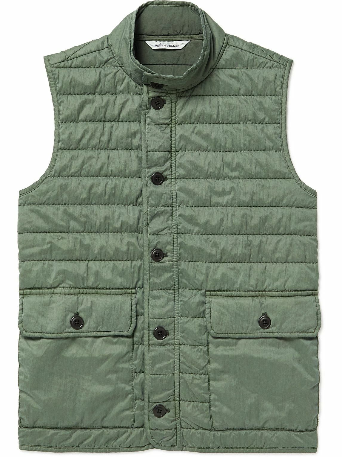 Peter Millar - Greenwich Garment-Dyed Quilted Shell Gillet - Green ...