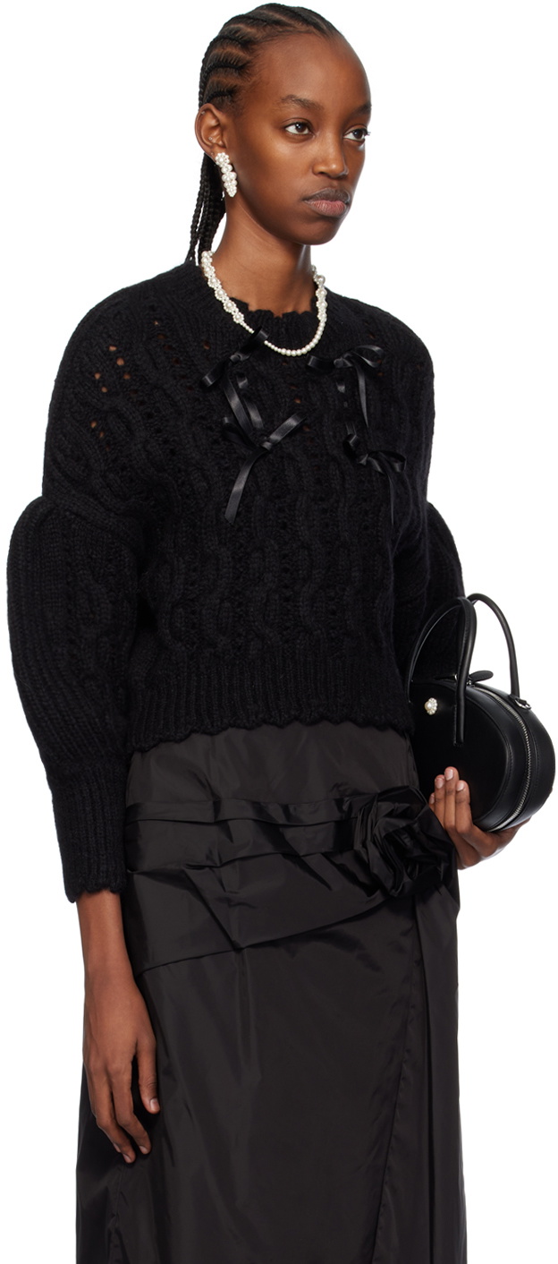 Simone Rocha Black Ribbon Sweater Simone Rocha