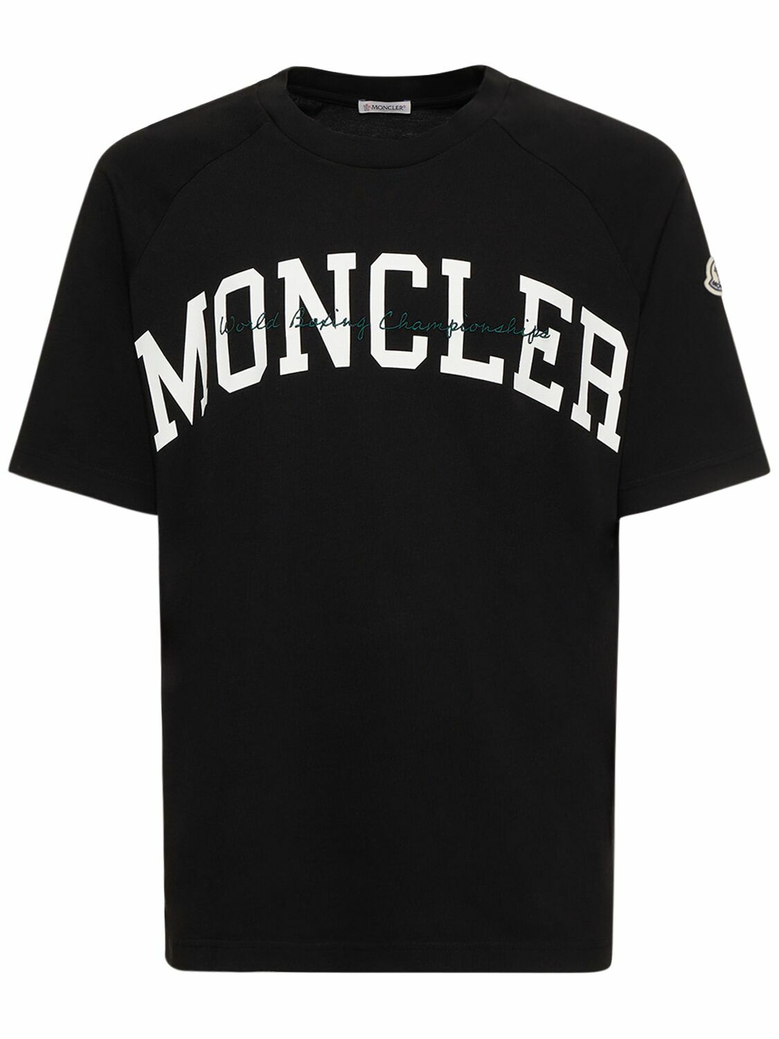 MONCLER - Logo Printed Cotton Jersey T-shirt Moncler