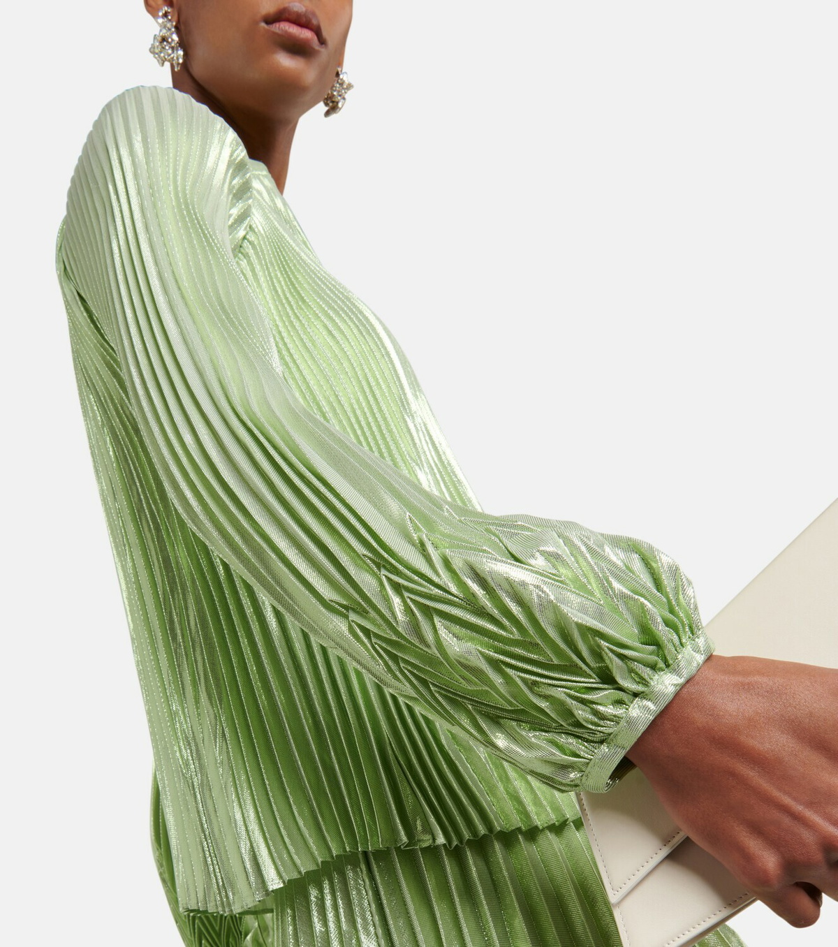 Simkhai - Char plissé silk-blend blouse Simkhai