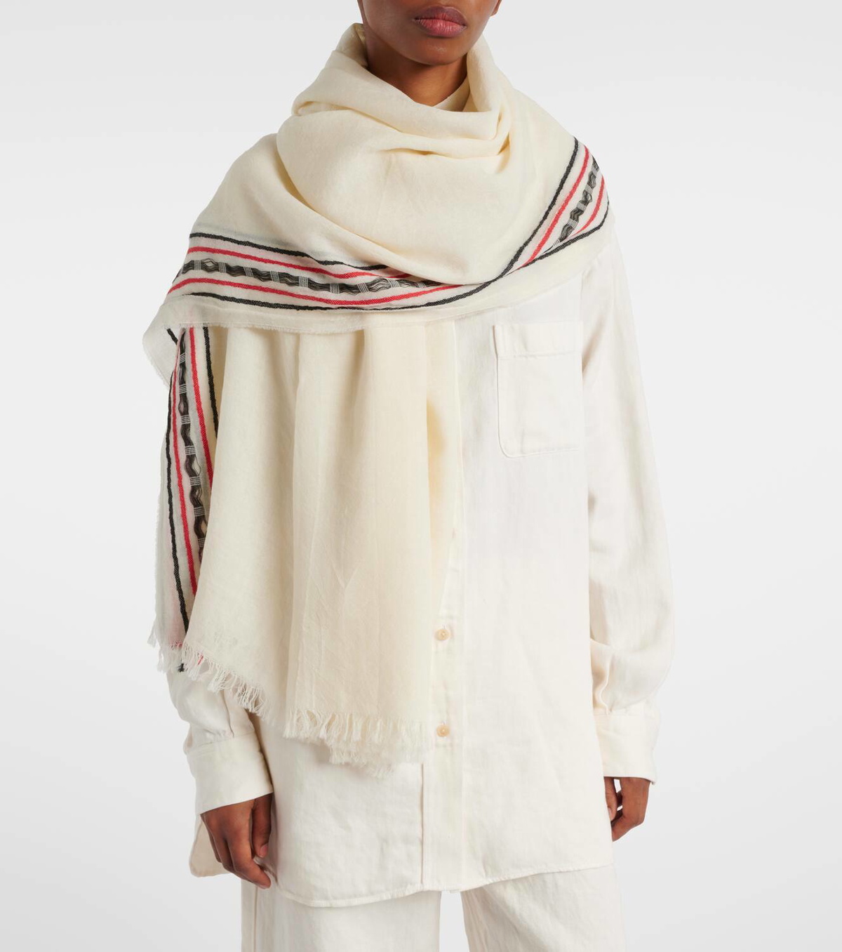 The Row Terela wool, cashmere, and silk scarf The Row