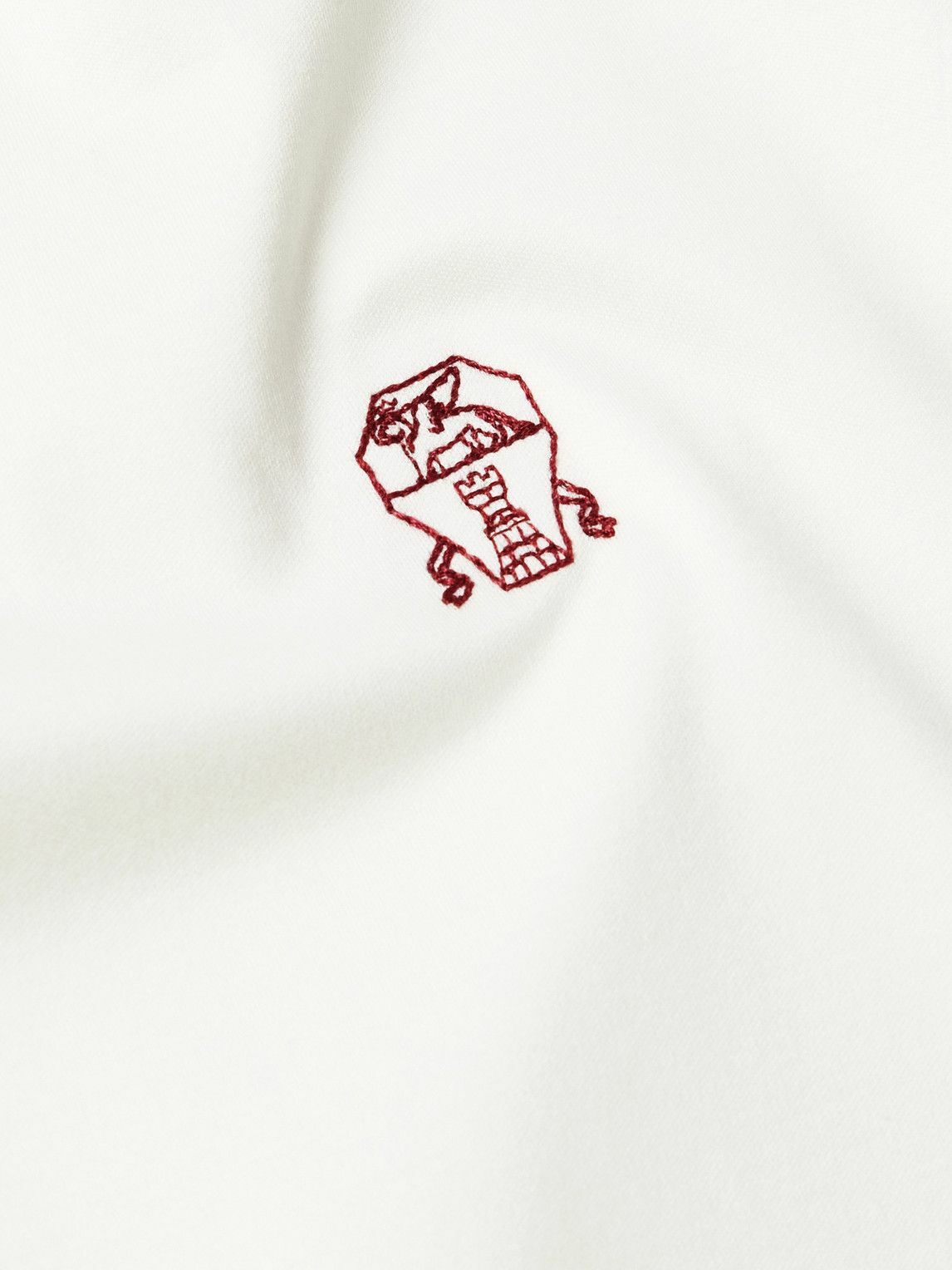 Brunello Cucinelli - Logo-Embroidered Cotton-Jersey Mock Brunello Cucinelli - Logo-Embroidered Cotton-Jersey Mock