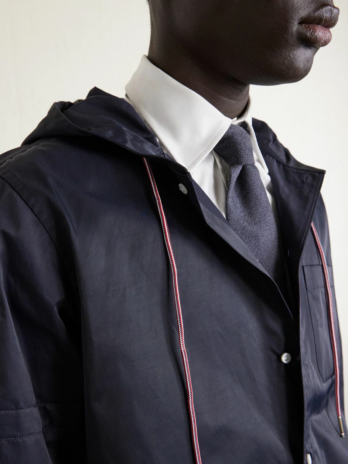 Thom Browne - Logo-Appliquéd Shell Hooded Jacket - Blue Thom Browne