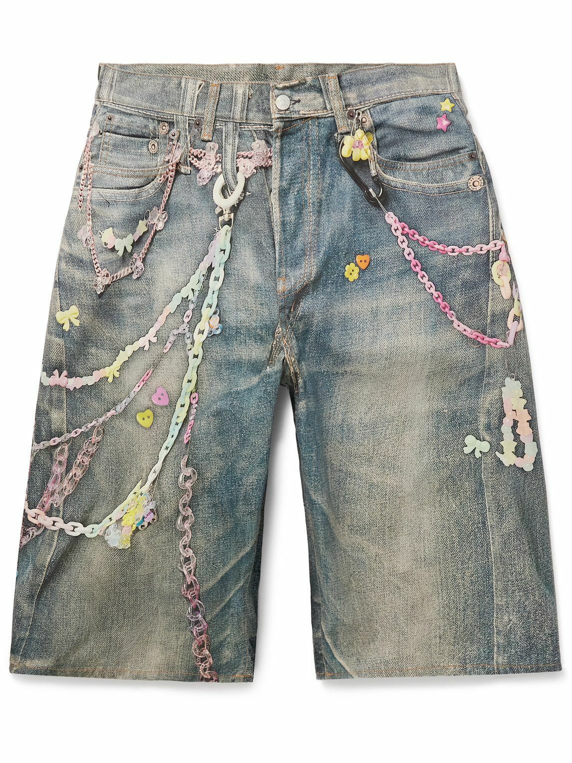 Acne Studios - Judda Straight-Leg Printed Denim Shorts - Blue Acne Studios