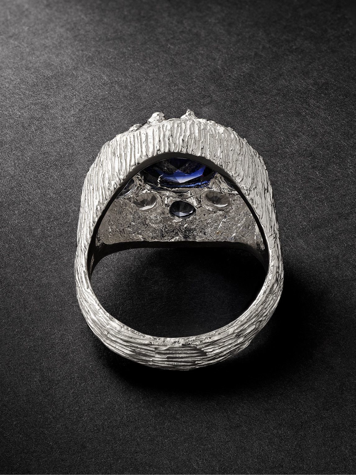 Bleue Burnham - Sterling Silver Sapphire Signet Ring - Silver Bleue Burnham
