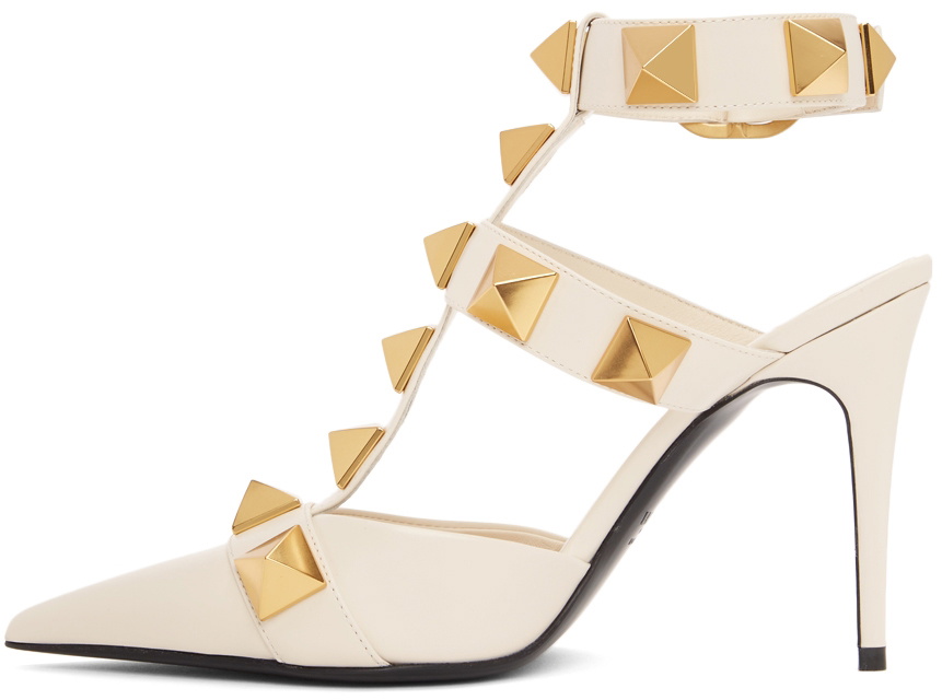 Valentino Garavani Off-White Roman Stud Heels Valentino Garavani