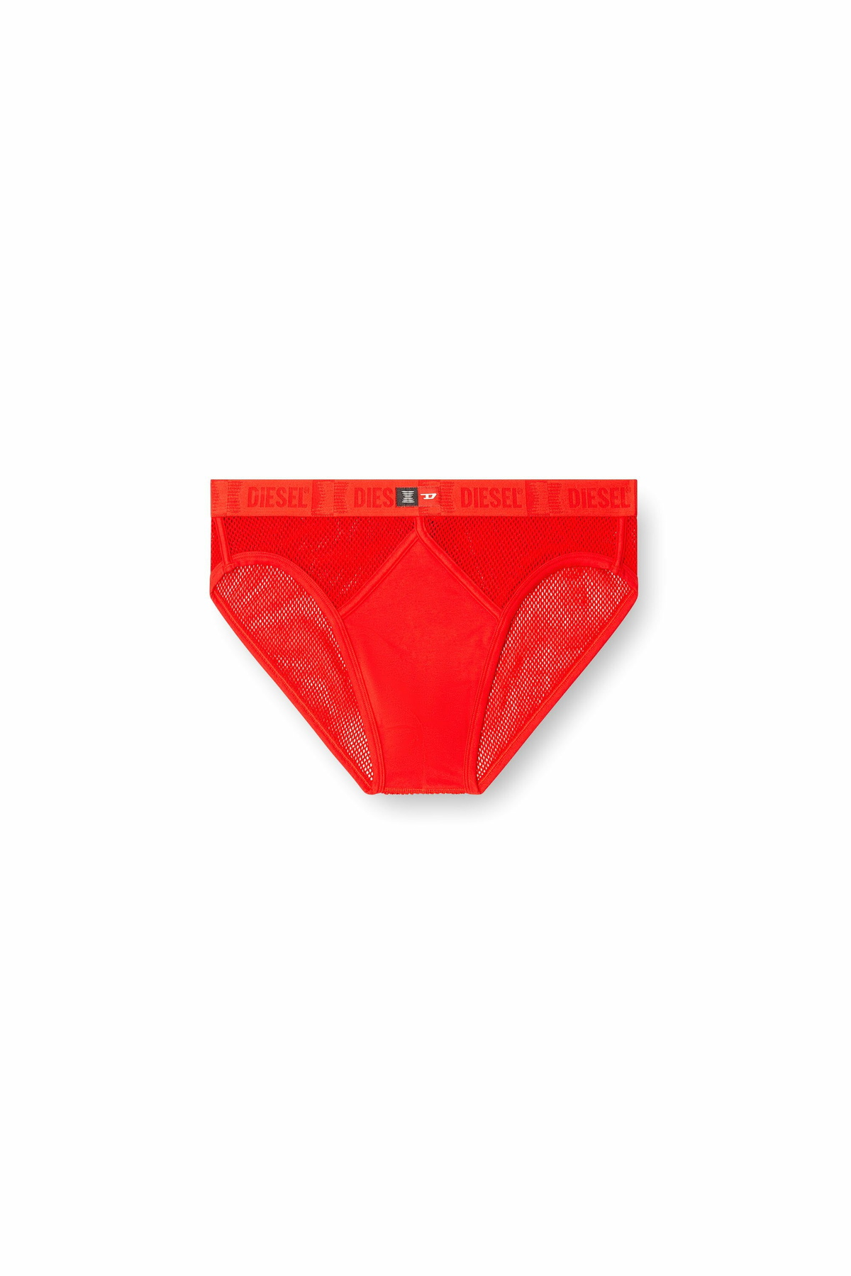 Diesel Fishnet briefs with jersey panel - Briefs Mens in Red Diesel