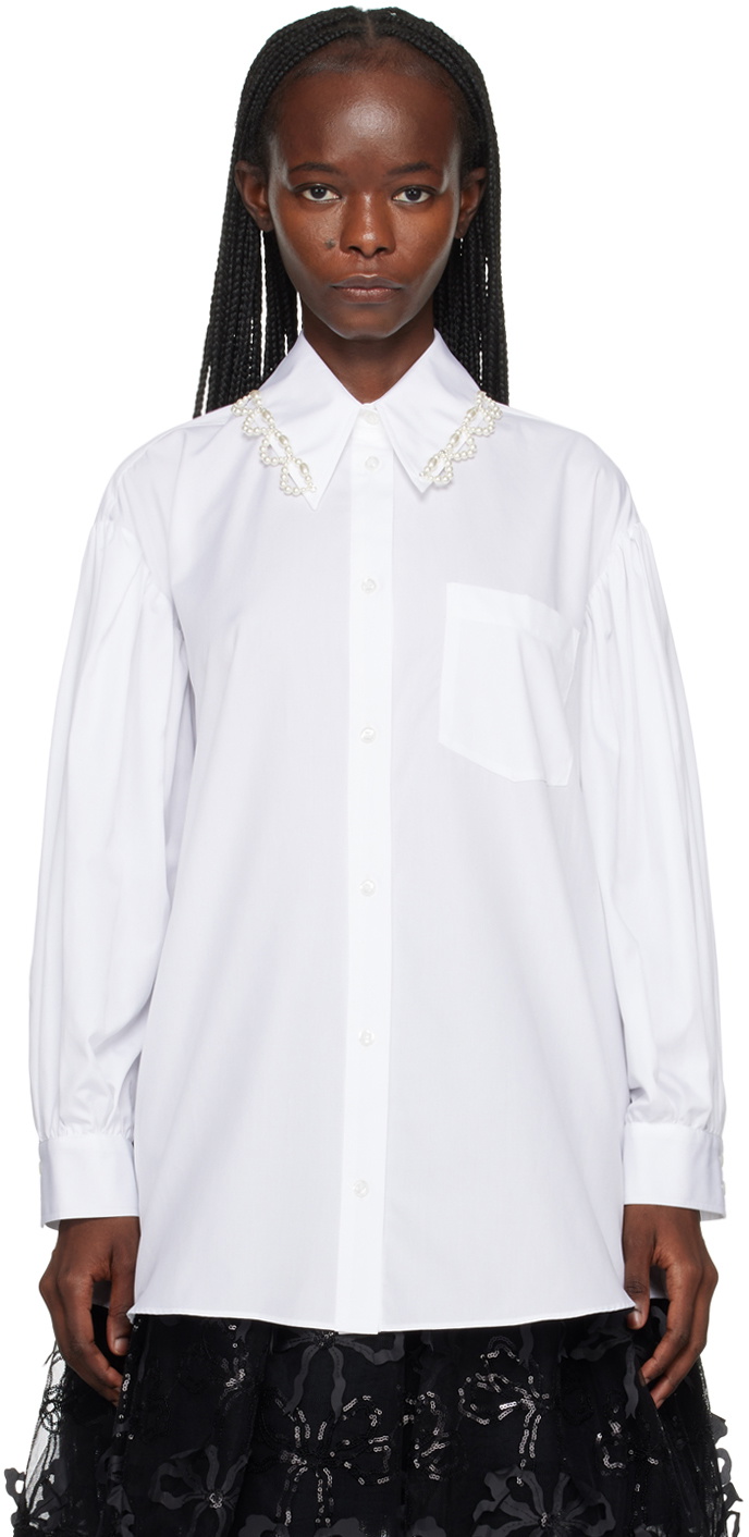 Simone Rocha White Classic Puff Sleeve Shirt Simone Rocha
