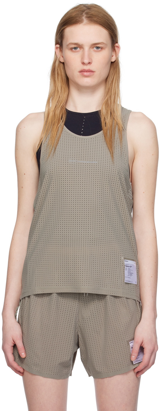 Satisfy Green Perforated Tank Top Satisfy