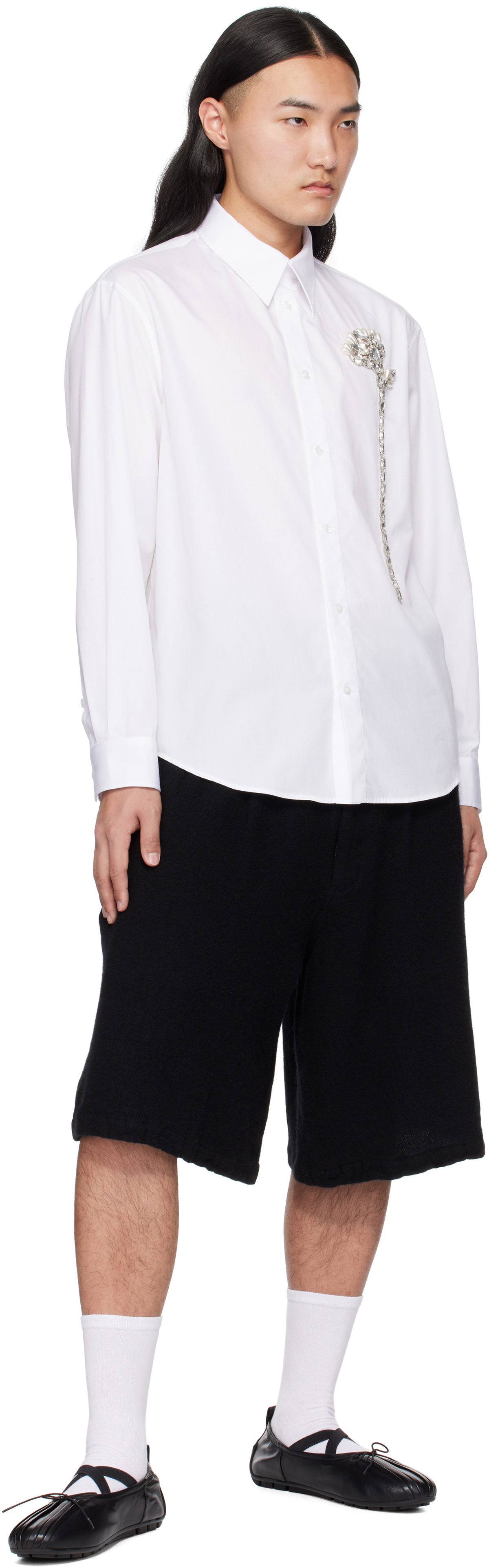 Simone Rocha White Classic Embellished Shirt Simone Rocha