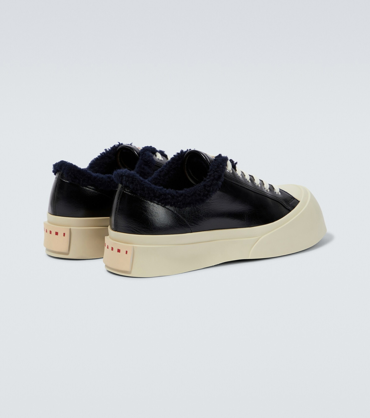 Marni - Pablo faux fur-trimmed sneakers Marni